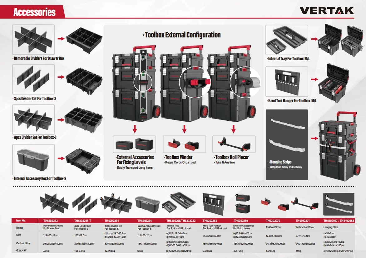 VERTAK Hand Trolley Stackable Tool Box Set - Durable & Versatile