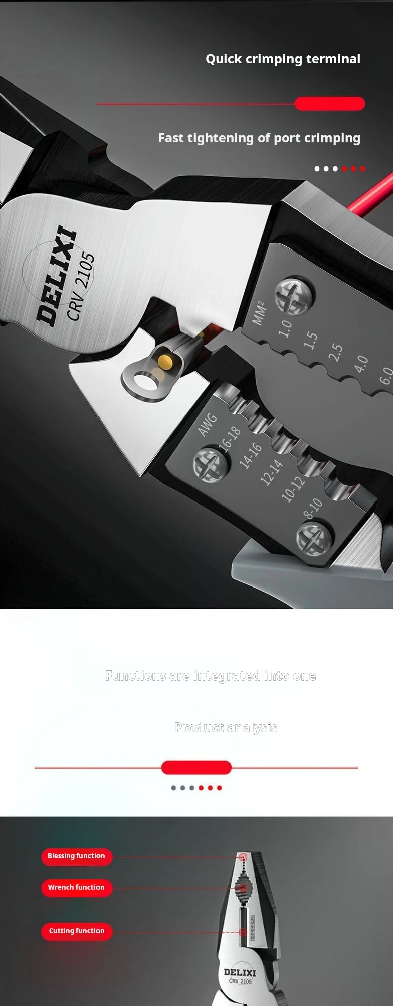 D67YC Multi-purpose Vise Diagonal Pliers Needle Nose Hardware Tools ...