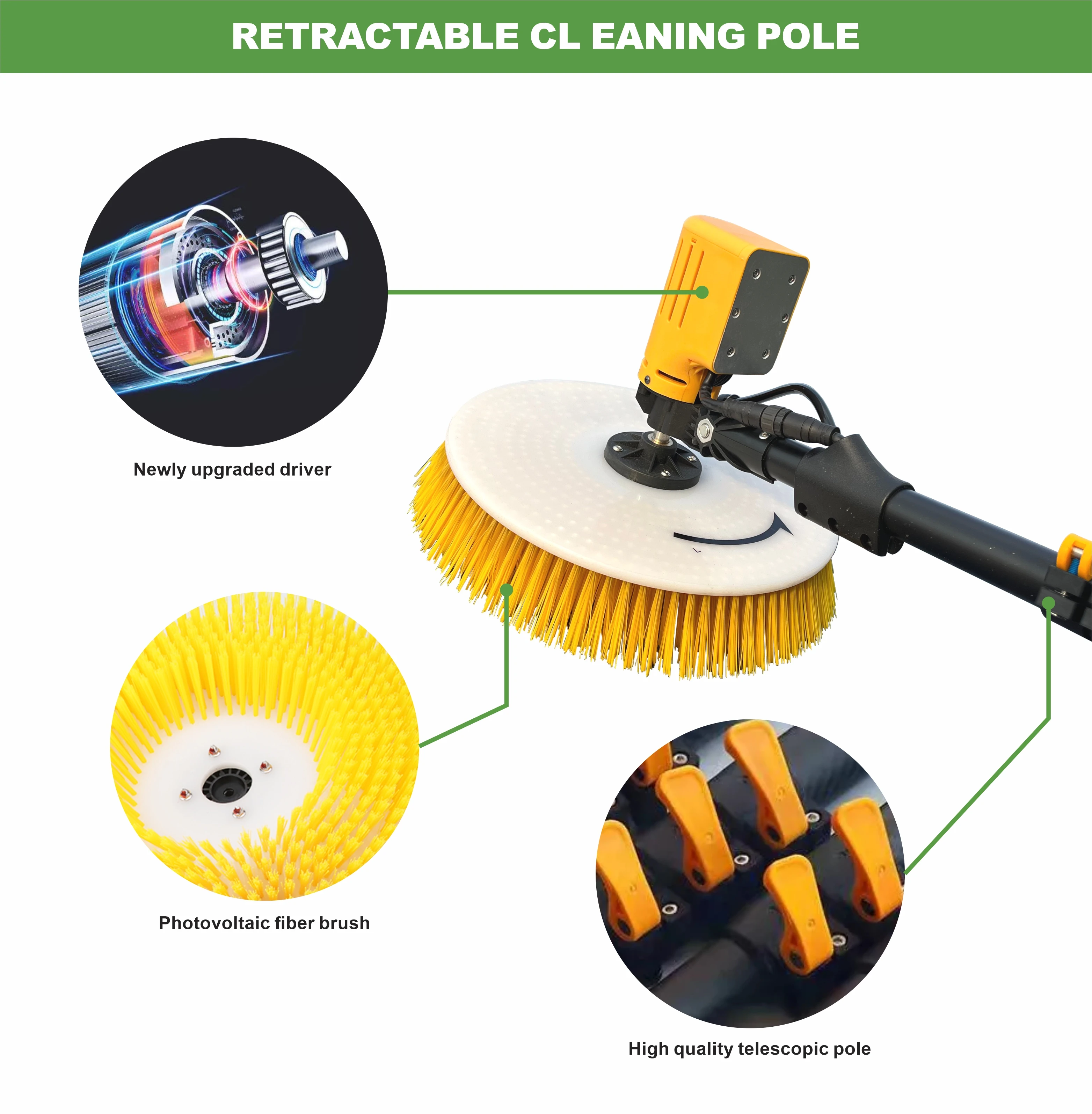 Single Head Solar Panel Cleaning Equipment Rotary Brush Multifunctional ...