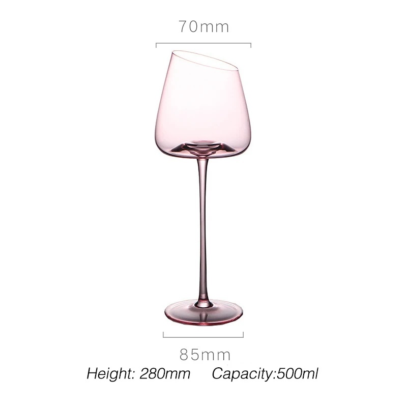 Large Red Wine Glasses - Elegant Slanted Rim Design