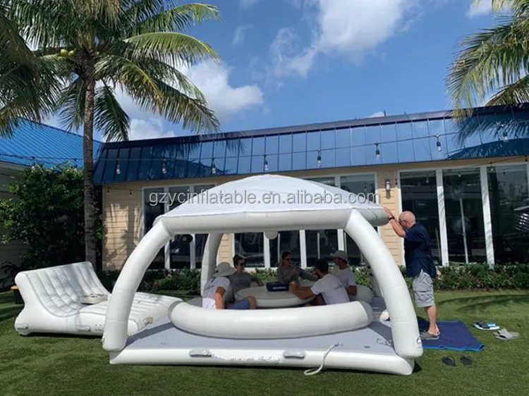 Inflatable Water Floating Dock Pool Floating Island Kids Inflatable ...