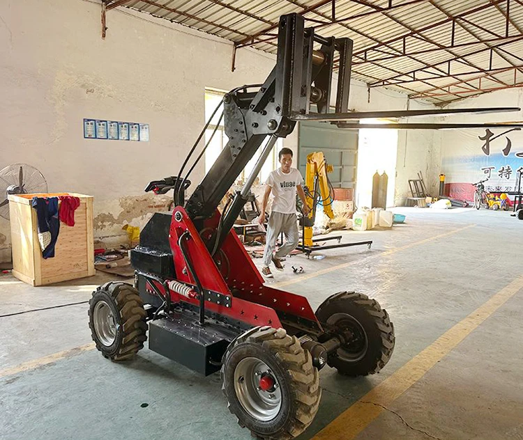 Tak Electric Off-road Fork Truck Mini Outdoor Boom Lift Truck Rough ...