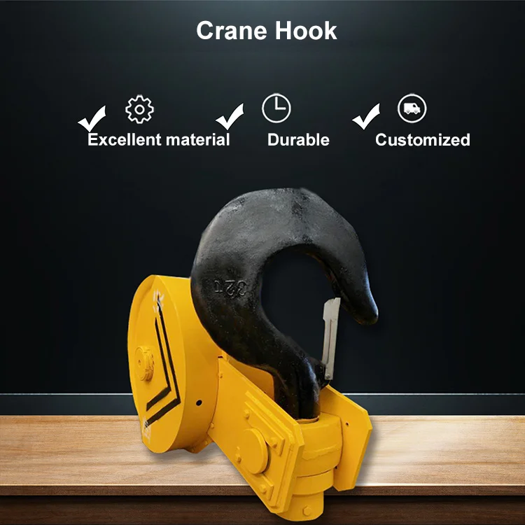 Crane Parts Crane Hoisting Hook Pulley Blocks Crane Hook With Safety ...