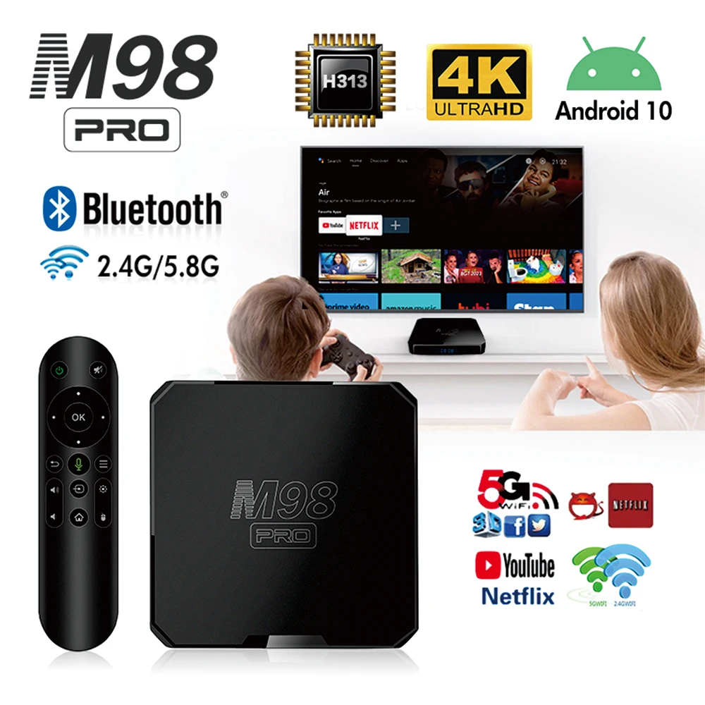 M98 Pro 4K ATV Box - 2GB+16GB Allwinner H313 Android 10