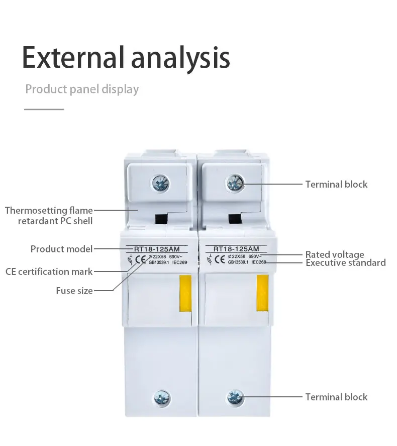 Cylindrical Shape Fuse Body 125a 380/500v Low Voltages Fuse Holder Ac ...