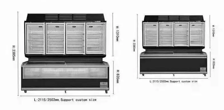 Overhead Combined Island Freezer - 800L to 1320L Capacity