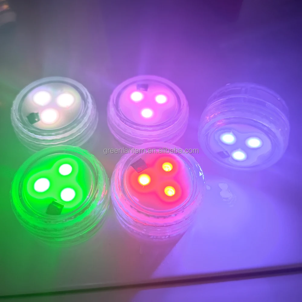6 Pack Remote Control Rgb Submersible Battery Operated Waterproof Mini ...
