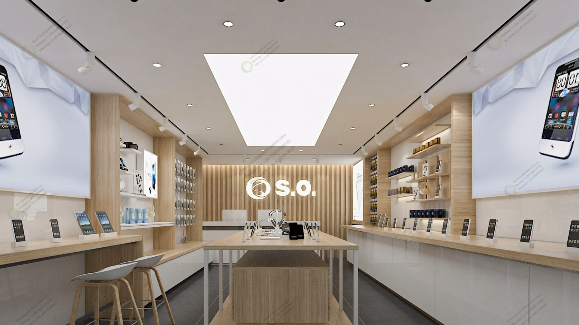 Shop Display Counter Modern Phone Store Display Shelf Mobile Phone Shop ...