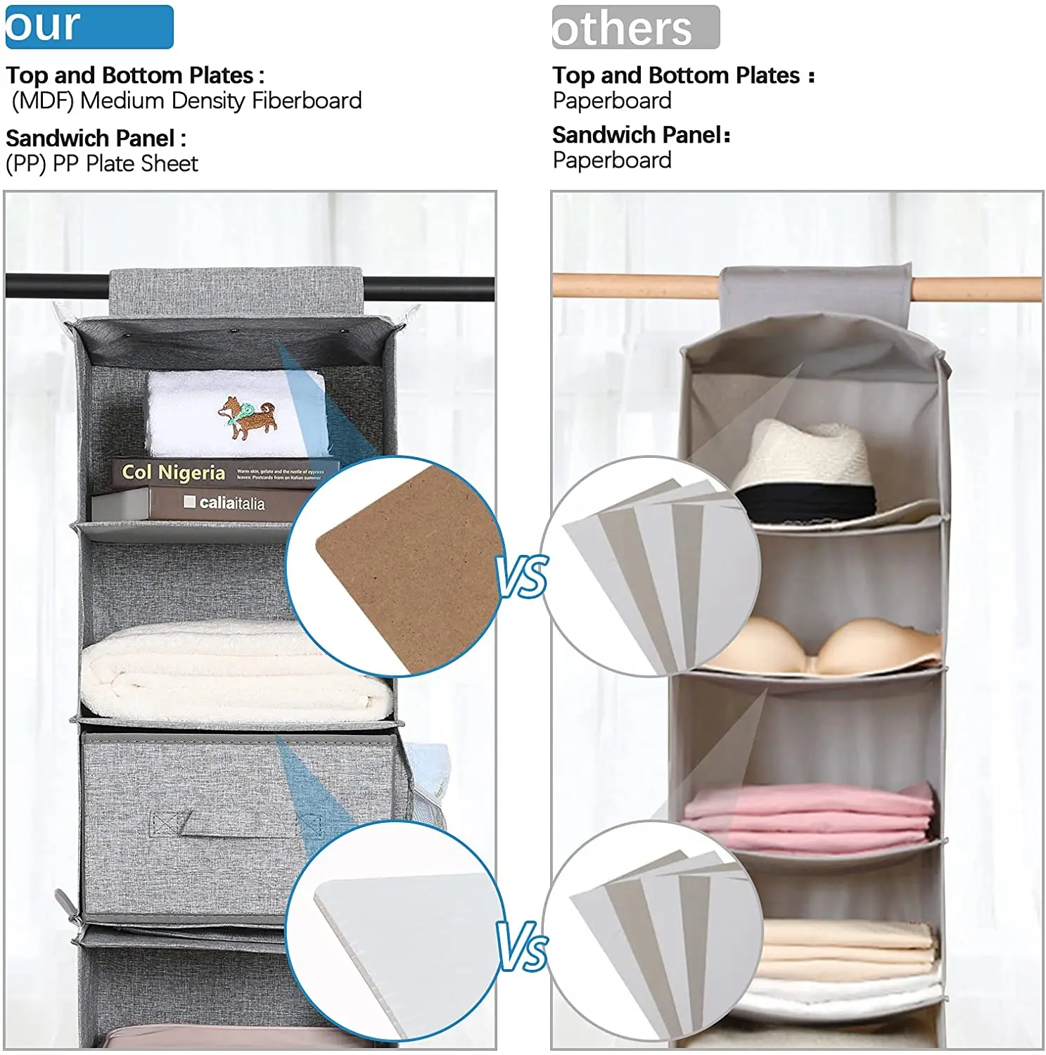 6-storey Hanging Clothes Organizer Two 3-storey Separable Wardrobe ...