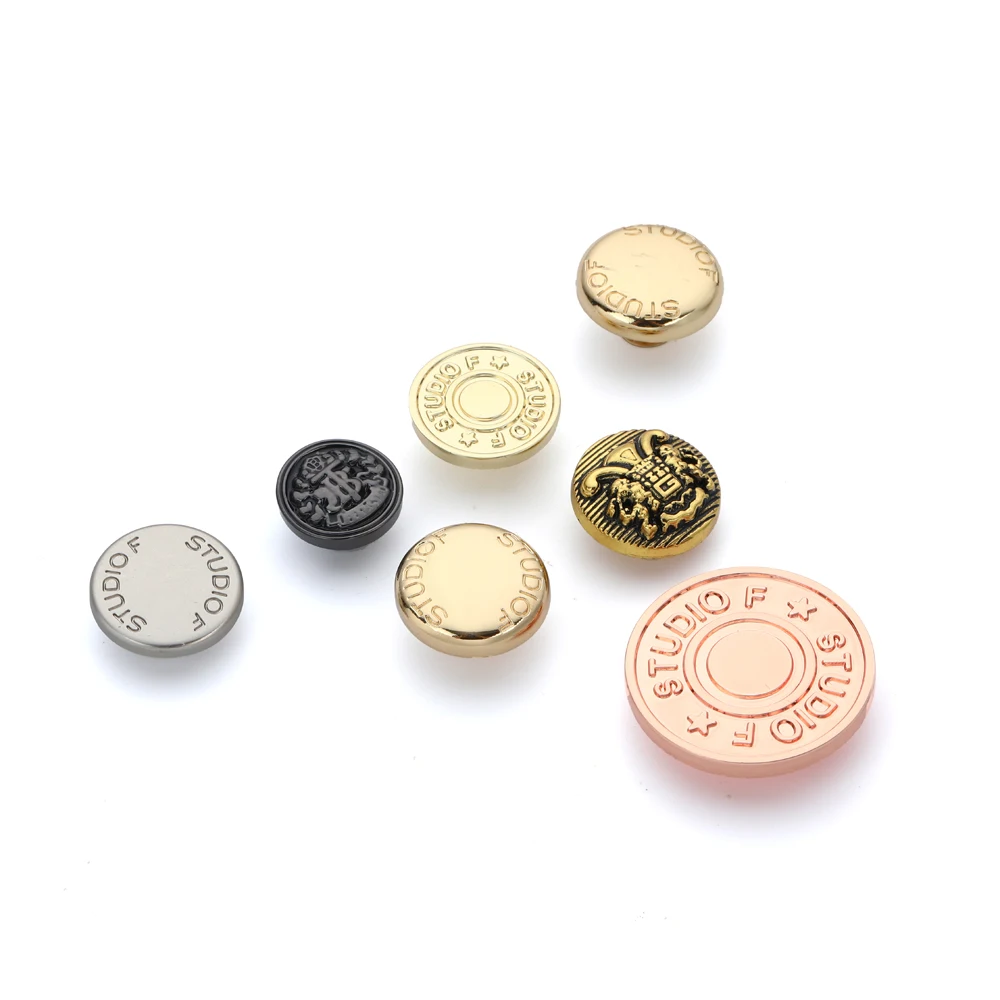 Hand Sewn Buttons Metal 3D Printed Plating Custom Brand Metal Button ...