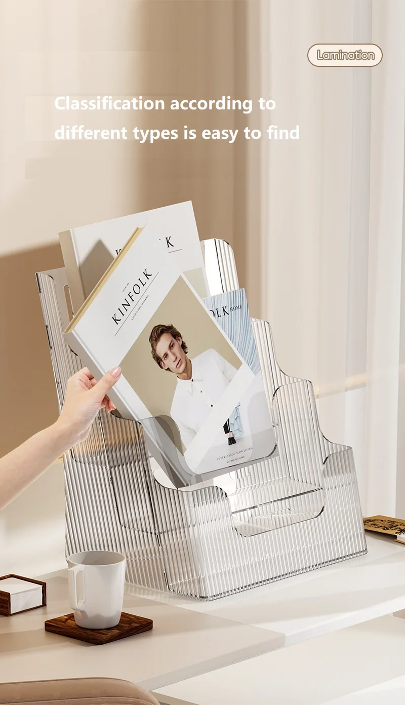 Multifunctional Transparent Desktop Organizer File Rack For Home Office ...