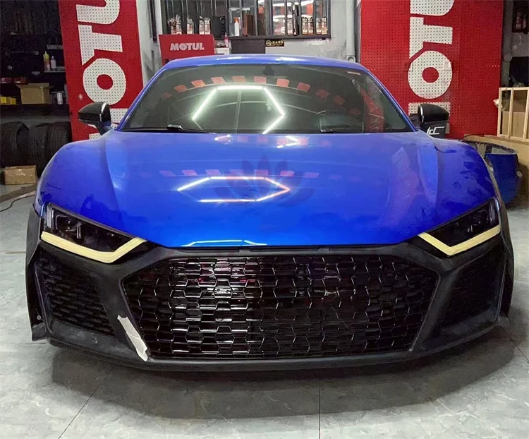 For Audi R8 08-15 Carbon Fiber Grille Front Bumper Body Kit Side Skirts ...