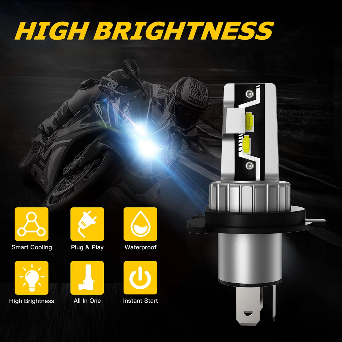 Novsight Mini H4 Led H7 Motorcycle Laser Headlight Bulbs Led Headlight ...