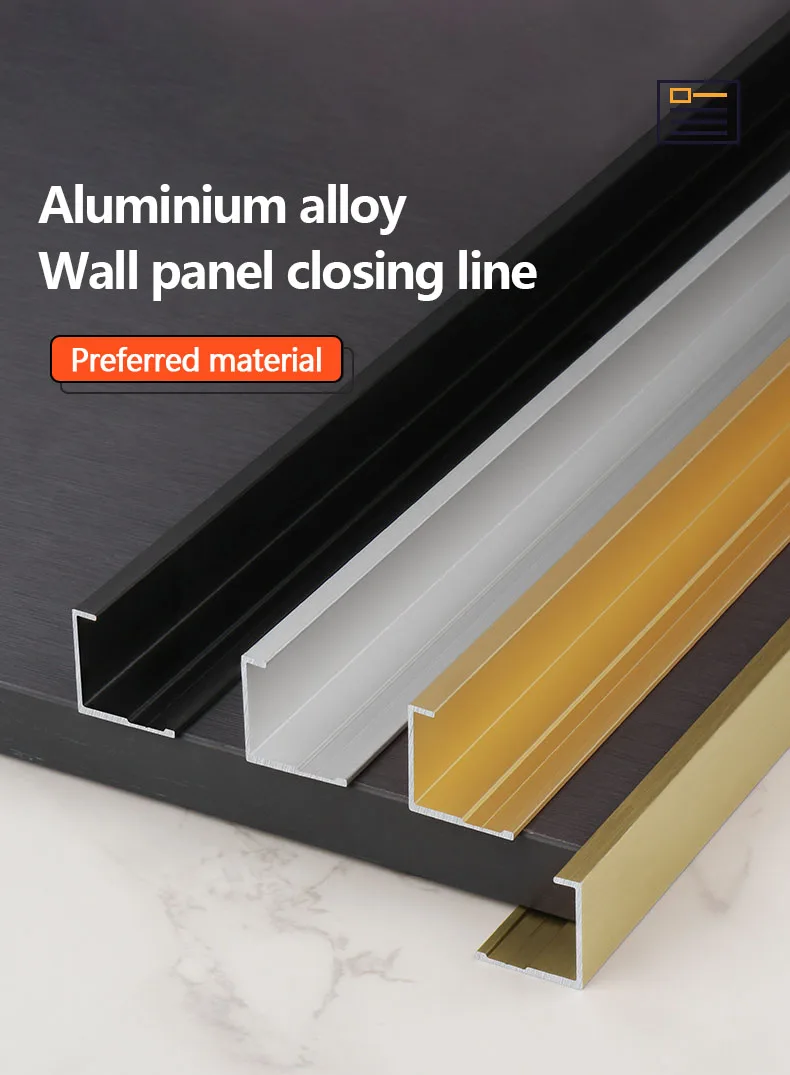 Aluminum Alloy Wall Panel Closing Wood Finish Decorative Line Metal I ...