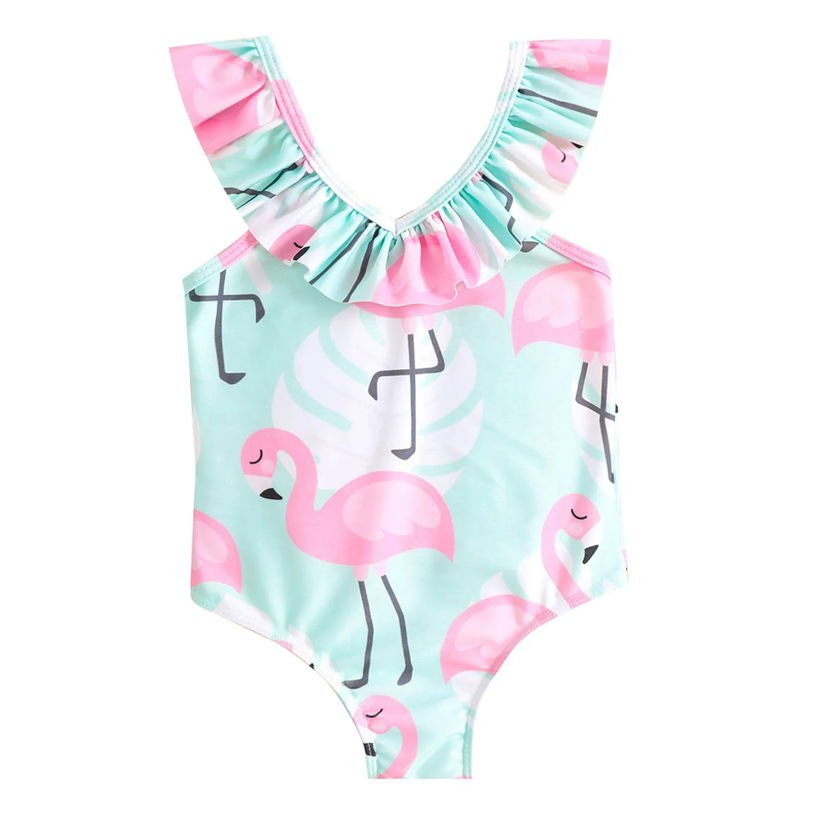 Kids swimwear beachwear for girls bikini Printed Spa Straps V-neck ...