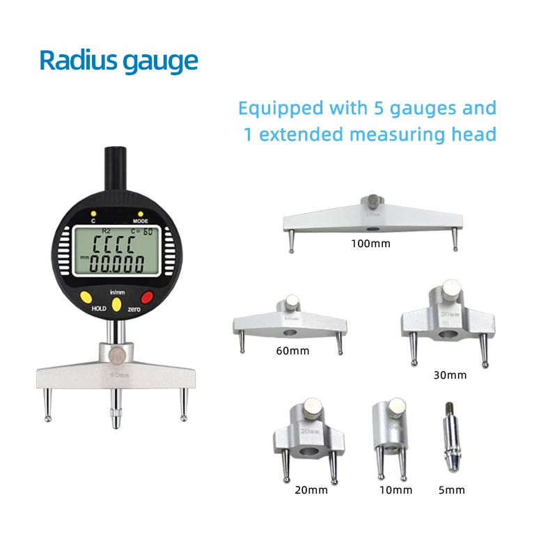 High Precision Digital Radius Gauge - Arc Ball Diameter Measurement ...