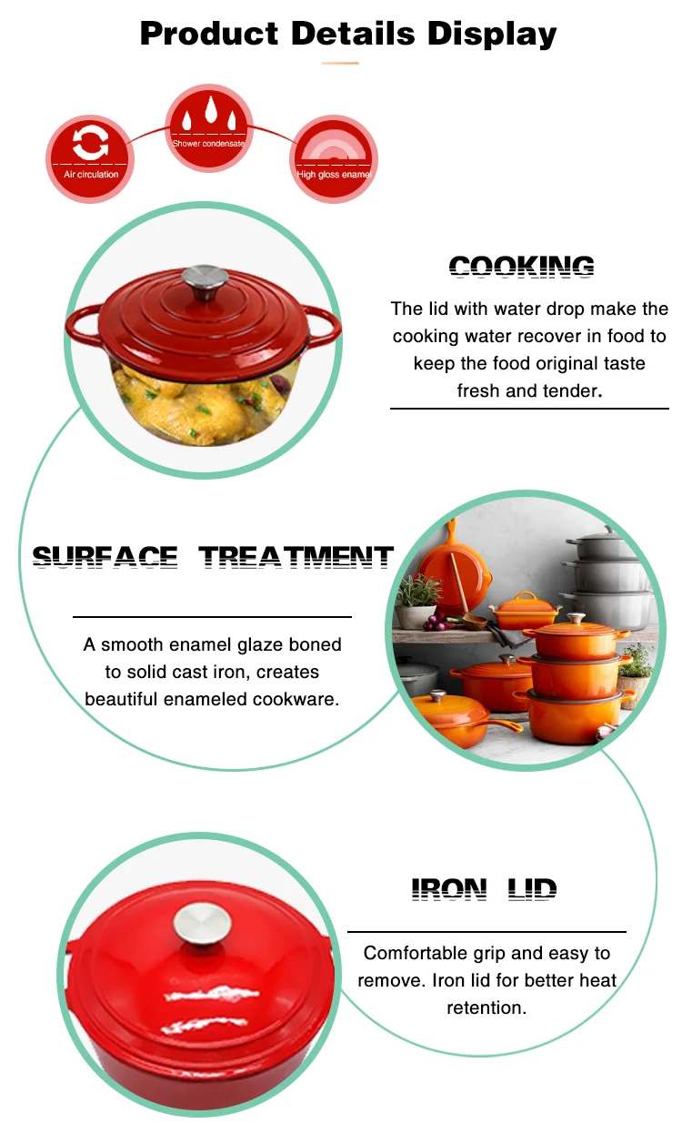 Dutch Oven Cast Iron Cookware Pot Set 7 Piece Set With Wooden Box - Buy ...