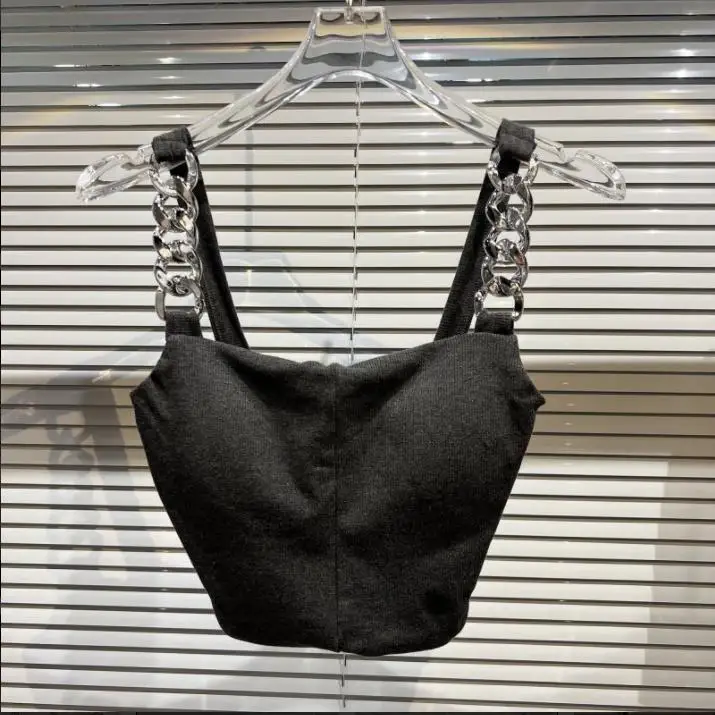 Summer Sling Female Crop Top Chain Shoulder Strap Camisole For Women ...