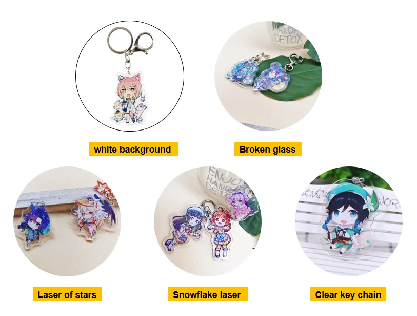 Custom Make Your Own Anime Gradient Acrylic Keychain Printed ...