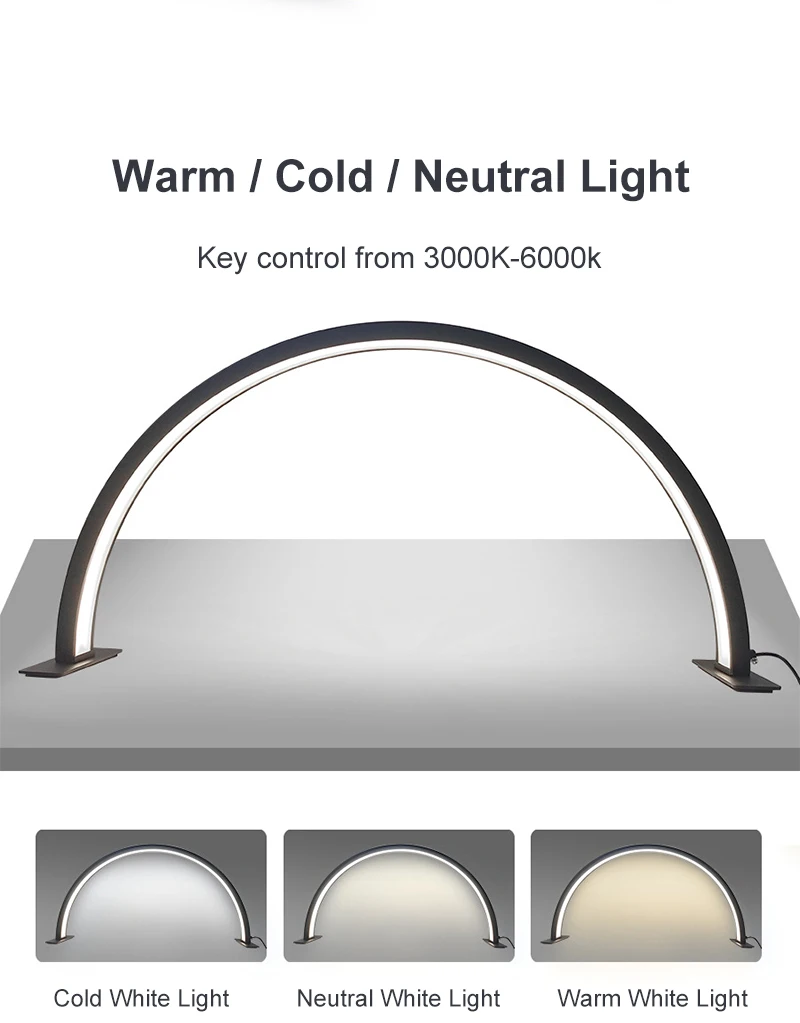 30 Inch Led Half Moon Lash Light Pink Desk Table Half Moon Light Lamp ...