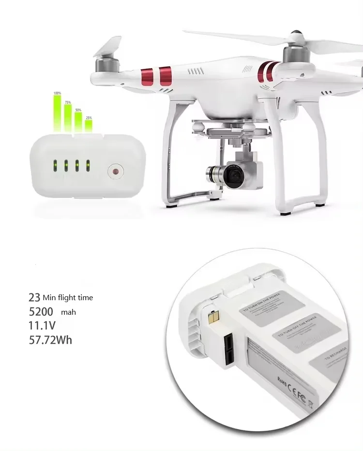 Replacement Drone Battery Phantom 2 Battery 11.1v 5600mah 5200mah 57 ...