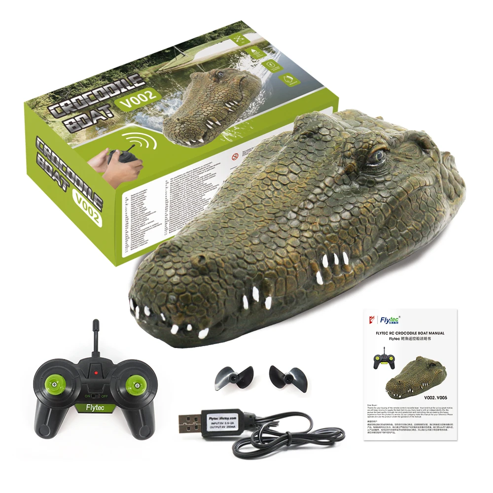 Flytec V002 2in1 Simulation Remote Control Alligator Head Motion ...