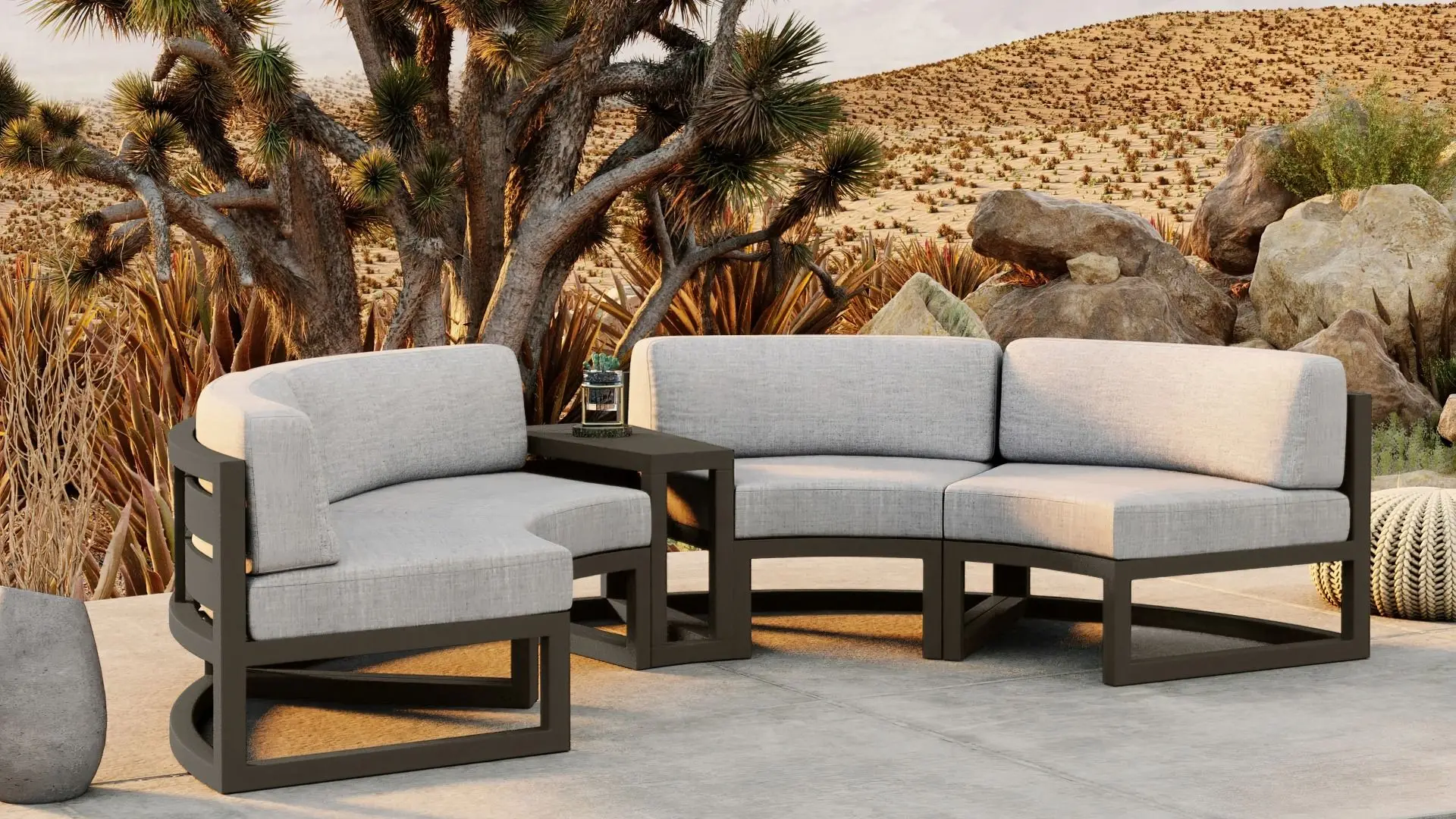 Luxury Metal Frame Sectional Sofa - Outdoor Aluminum Furniture