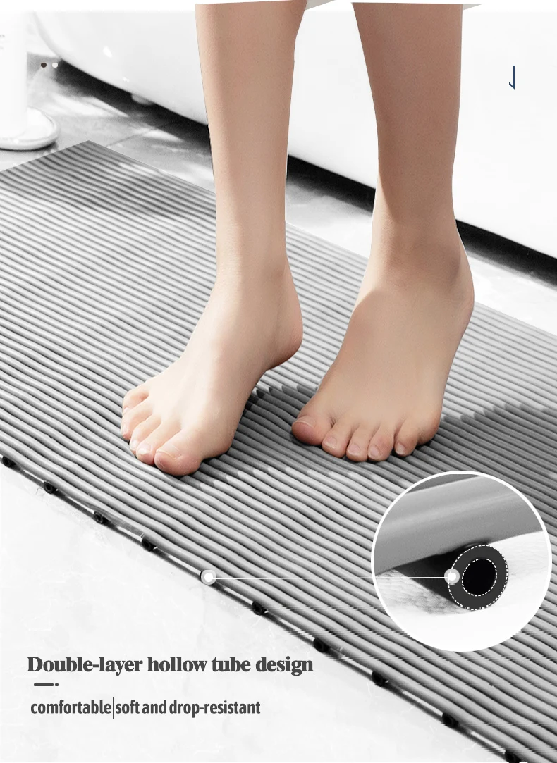 Modern Fashion Two-layer Heronrib Wet Area Water Drainage Mats Anti ...