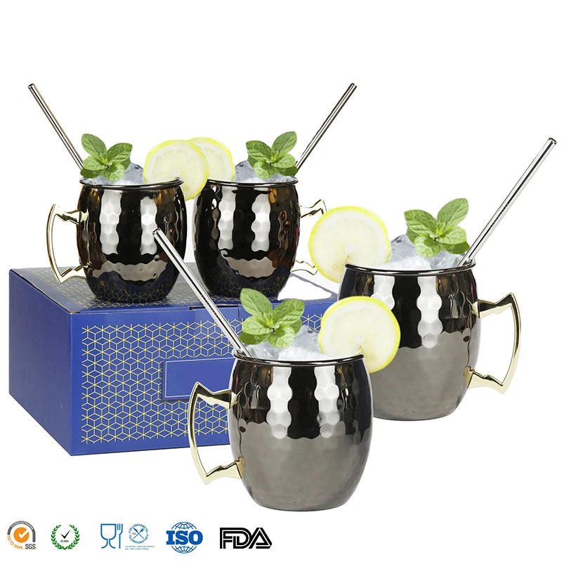 Custom Moscow Mule Copper Mugs - Set of 4 Premium Gift