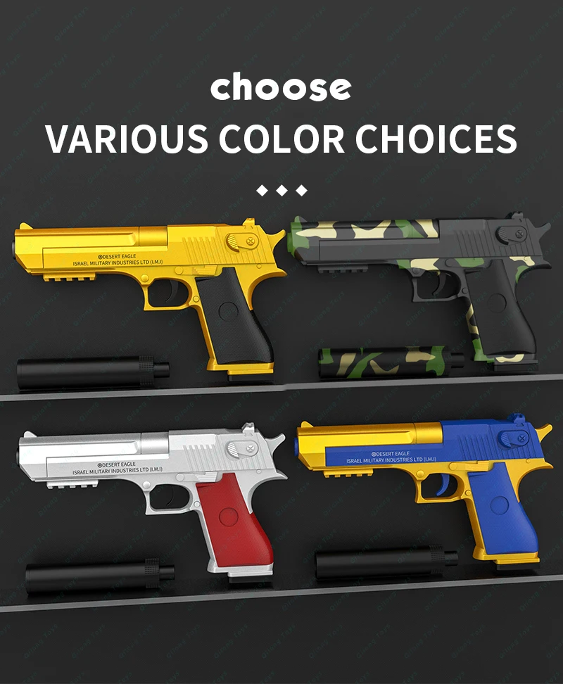 Outdoor Indoor Manual Loading Airsoft Bullet Pistol Gun Toy Desert ...