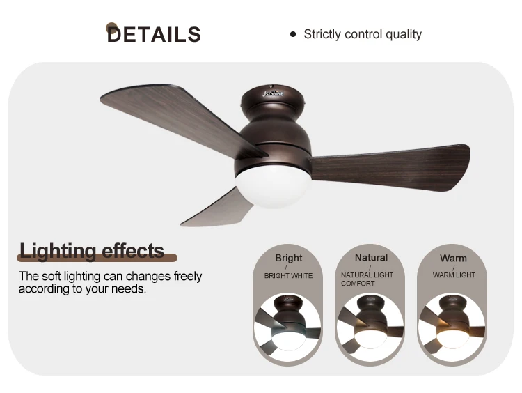 1stshine Ceiling Fan Wood Smart Remote Control 5 Speeds Led Ceiling Fan ...