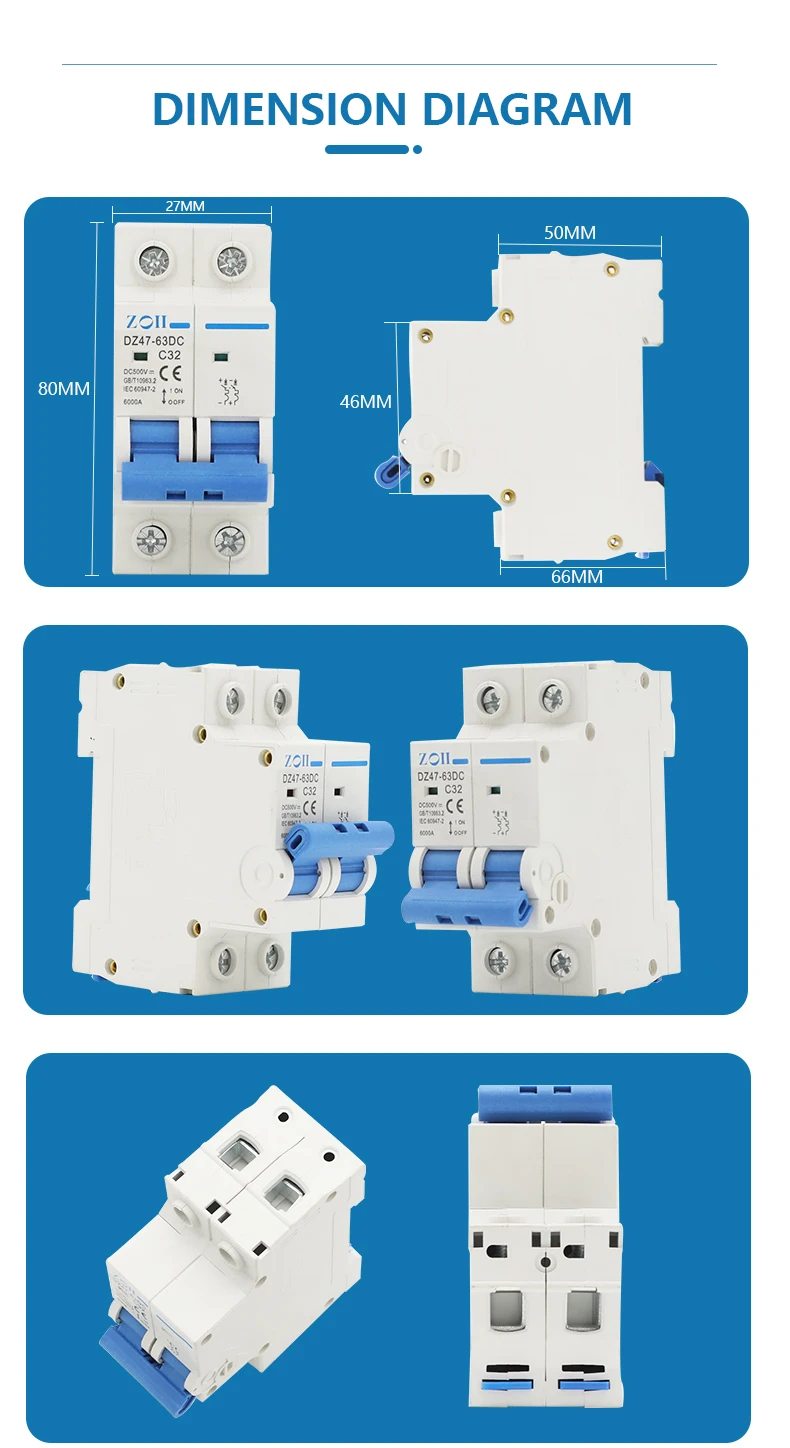 Miniature Circuit Breaker MCB 1P 2P 3P 16A 32A for Overload Protection ...