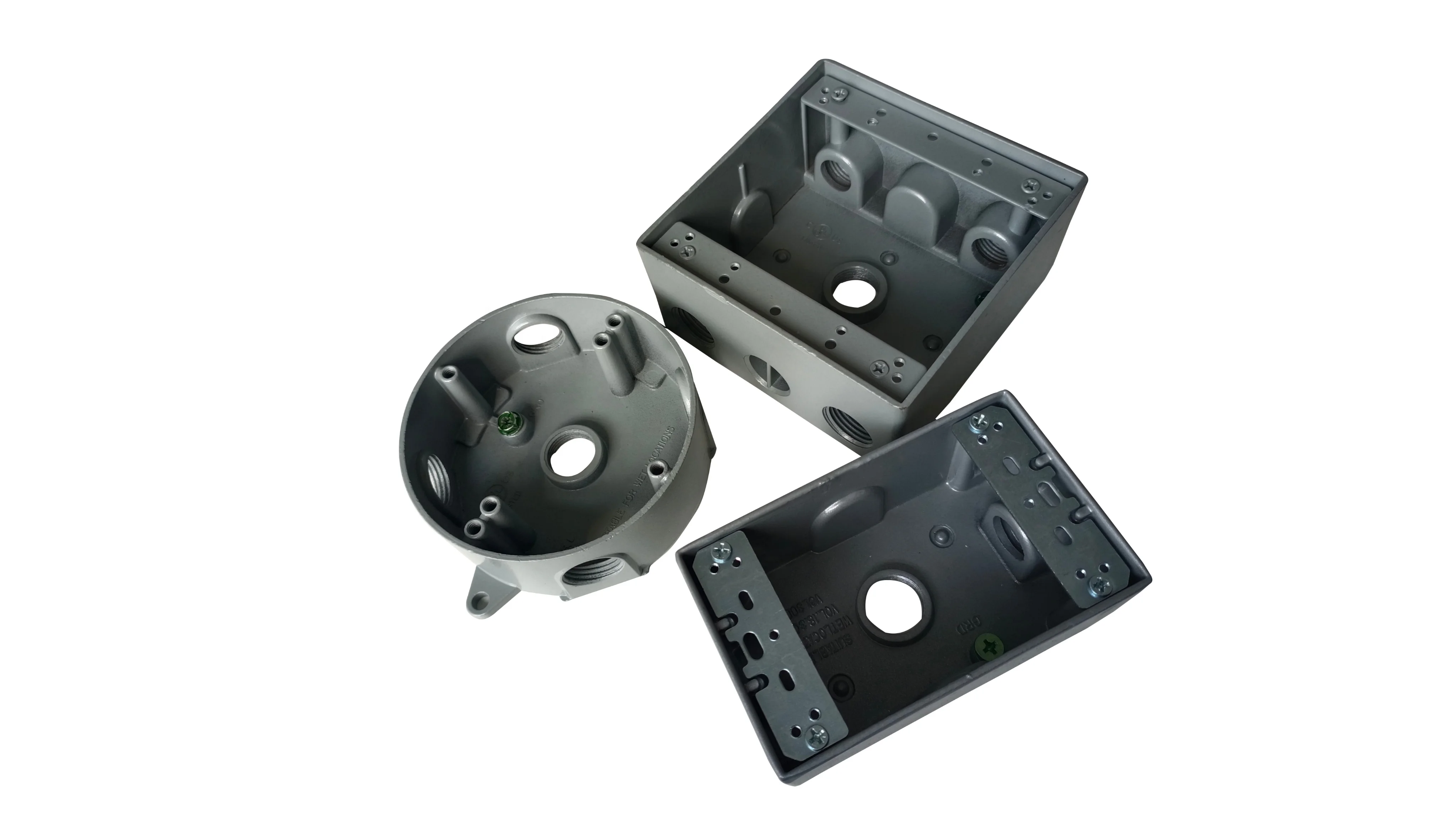 2-gang Weatherproof Box Threaded Device Outlet Box Aluminum Die Cast ...