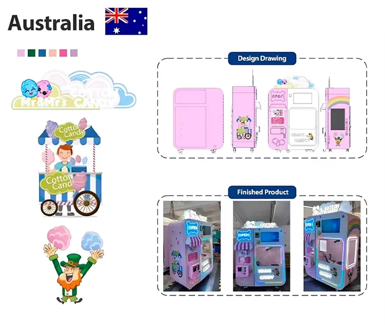 Portable Cotton Candy Vending Machine with Wheels - Automatic, 2500 ...