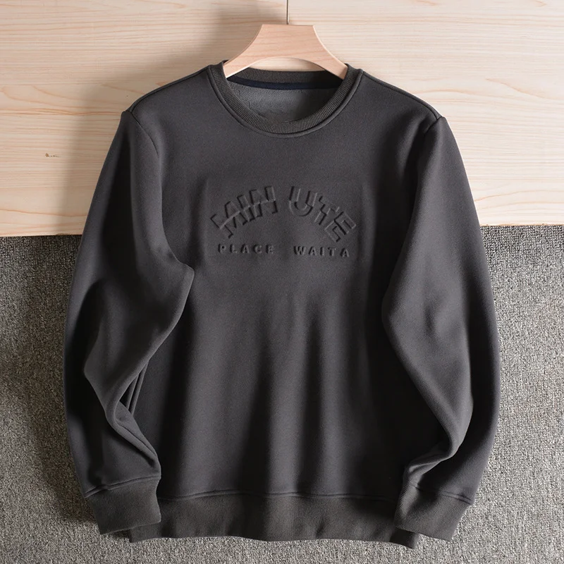 Custom Sweater 3D Embossing logo Hoodie Crewneck Long Sleeves ...