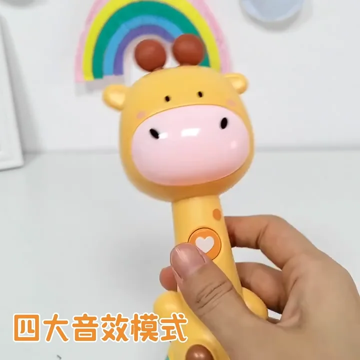 Newborn Sensory Musical Stick Cartoon Giraffe/ Rabbit/ Bear/ Lion ...