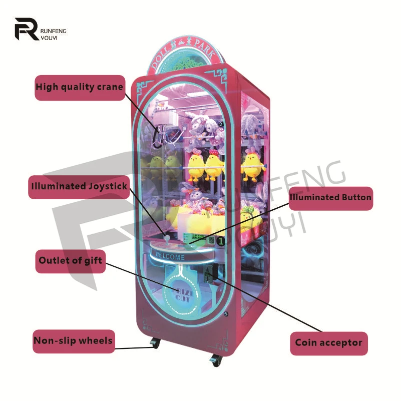 Custom Shop Design Coin Operated Claw Machine Toys Arcade Machine Dol ...