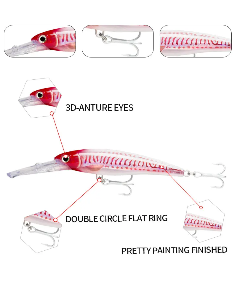 TOPRIGHT M131 Minnow Lure - Deep Sinking Trolling Bait