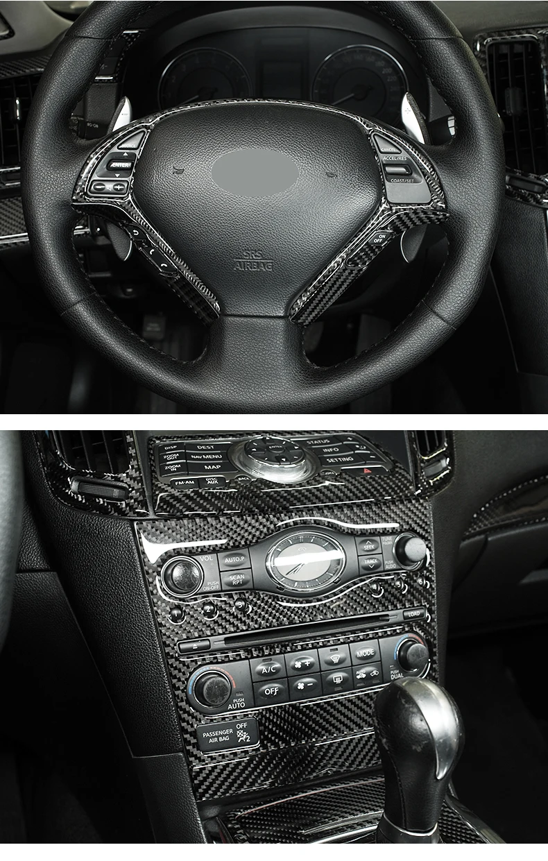 Shasha Real Carbon Fiber All Interior Accessories for Infiniti G37
