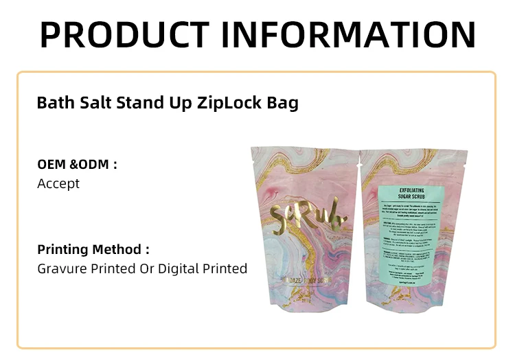 Custom Printed Bath Salts Packaging - Matte OEM Zip Lock