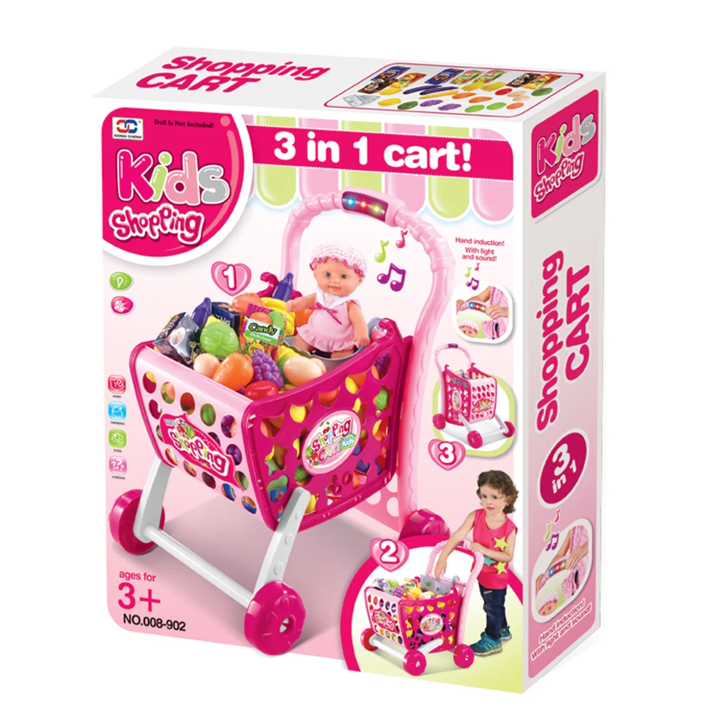 Wholesale Intelligent 3 In 1 Cute Shape Pretend Play Shopping Cart For ...