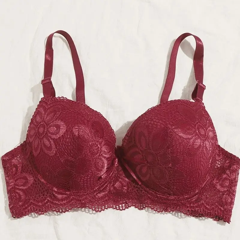 Wholesale OEM Sexy Hot Red Lace Floral Bra Sets for Women
