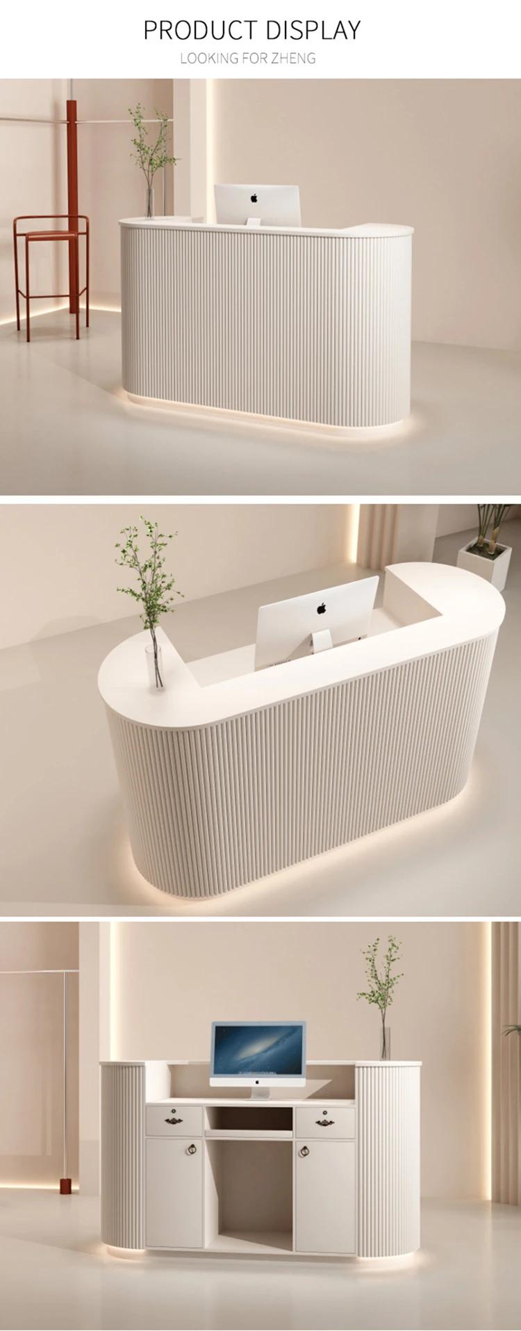 Custom Reception Desk Beauty Salon Counter Nail Salon Circular SPA ...