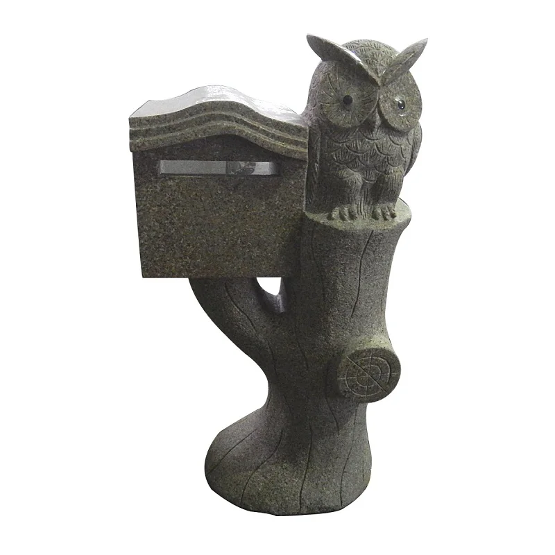 Alibaba.com: GAMG018 Natural Granite Stone Owl Sculpture Mailbox for ...