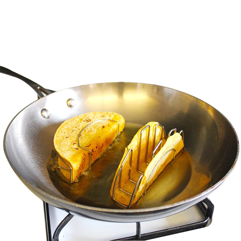 Flat-Bottom Taco Shells Frames Stand taco shell mold for frying Make ...
