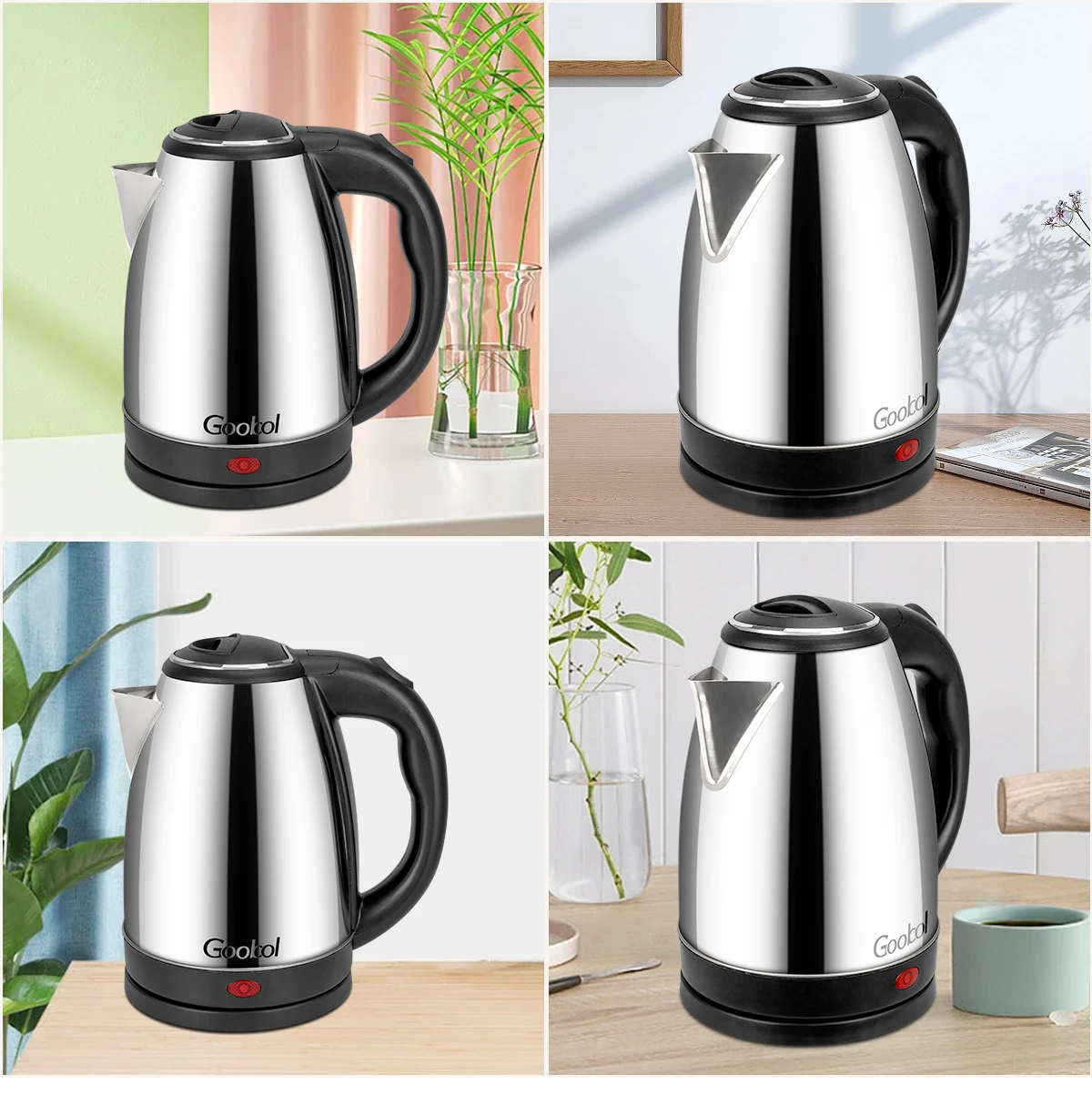 GOOBOL Cordless Electric Kettle - Efficient & Safe Brewing