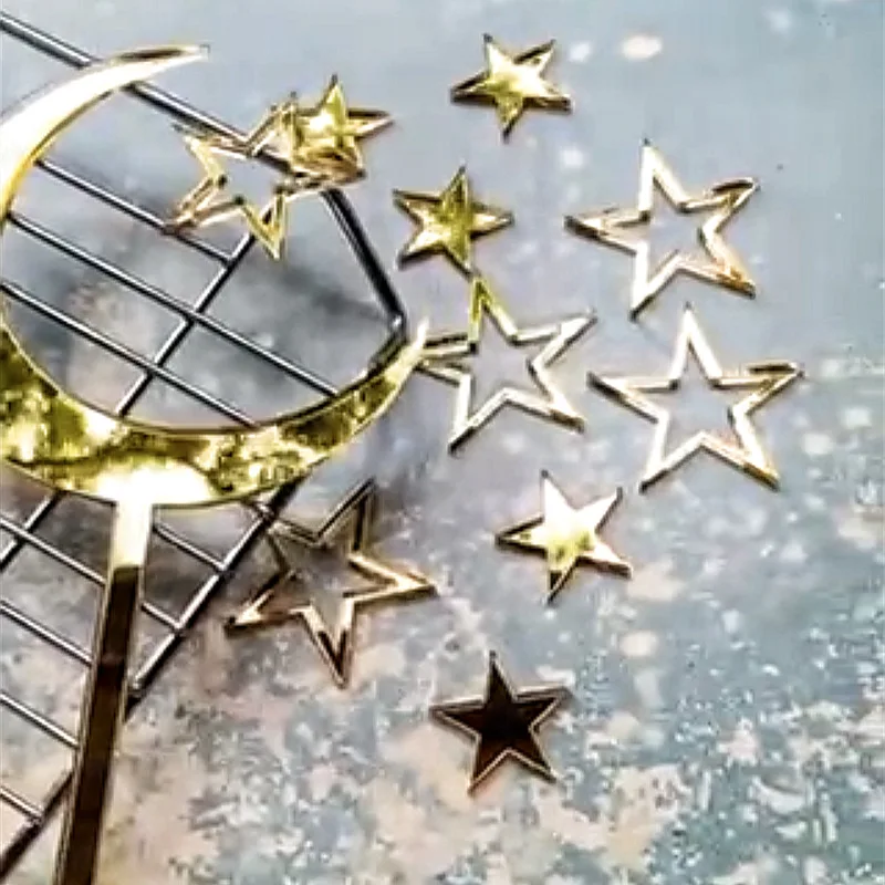 Gold Acrylic Birthday Cake Topper Golden Welcome To The World Stars ...