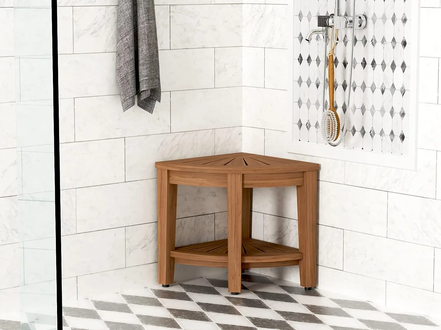 Teak Shower Stool,Bathroom Corner Shower Stool - Buy Bathroom Wooden ...