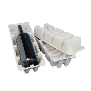 Eco Friendly Moulded Pulp Wine Shipper Pulp Wine Bottle Insert Tray ...