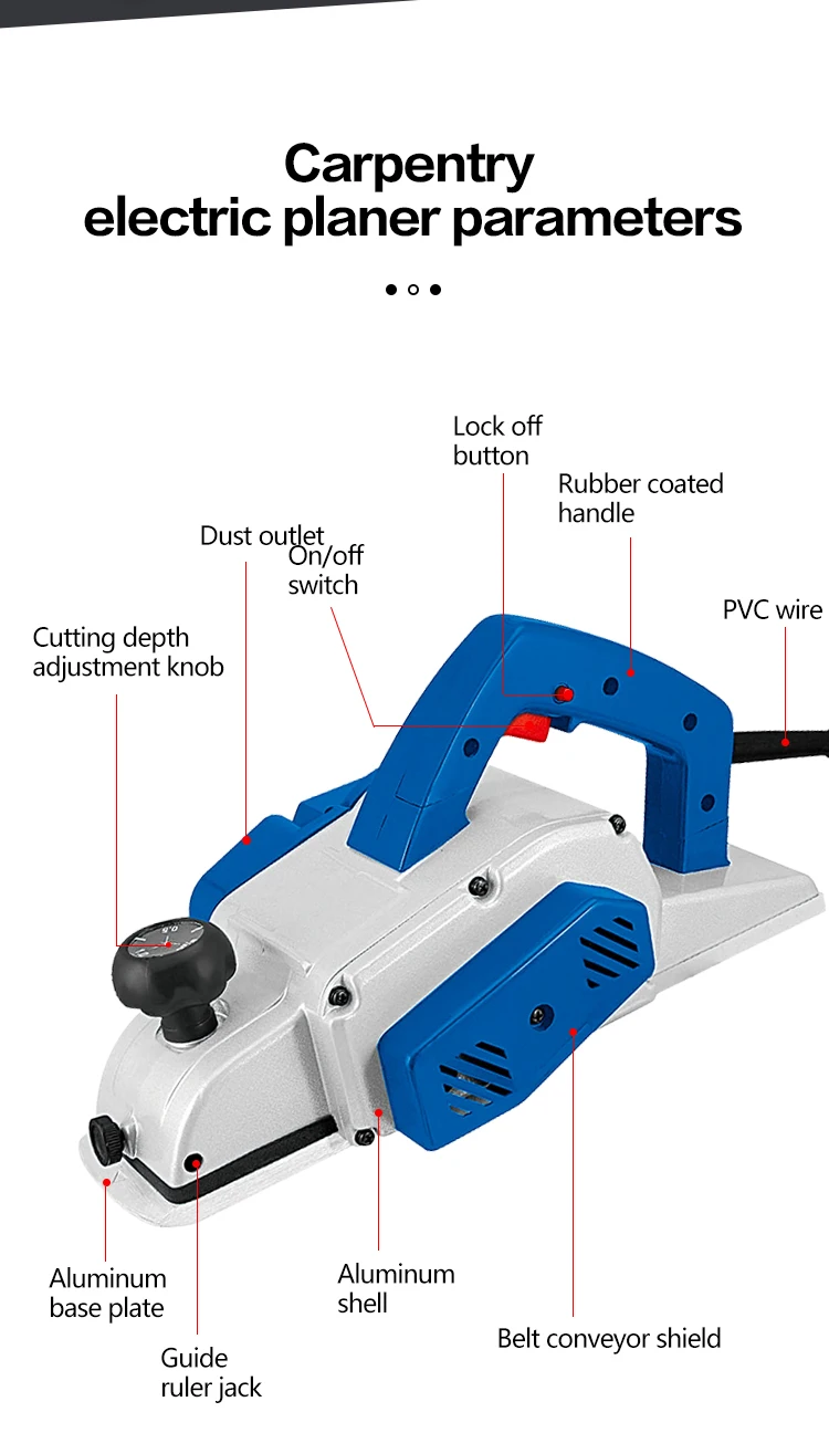 850w Electric Planer Portable Hand Wood Planer H90p - Buy Wood Working ...